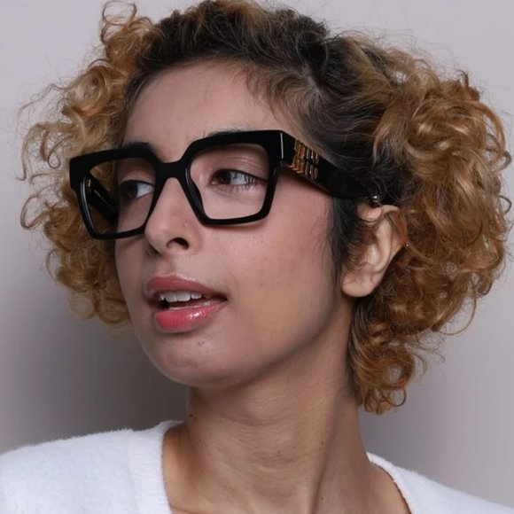 Miu Miu | Accessories | Miu Miu Mu4uv Ab1o1 Eyeglasses Black Women Cat ...